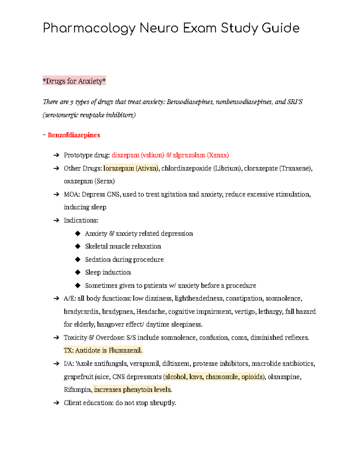 Pharm psych neuro meds - Pharmacology Neuro Exam Study Guide Drugs for ...