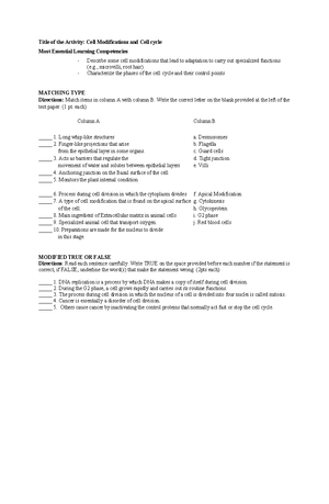 Feedback Mechanism worksheet and answer - Activity #01: Feedback ...