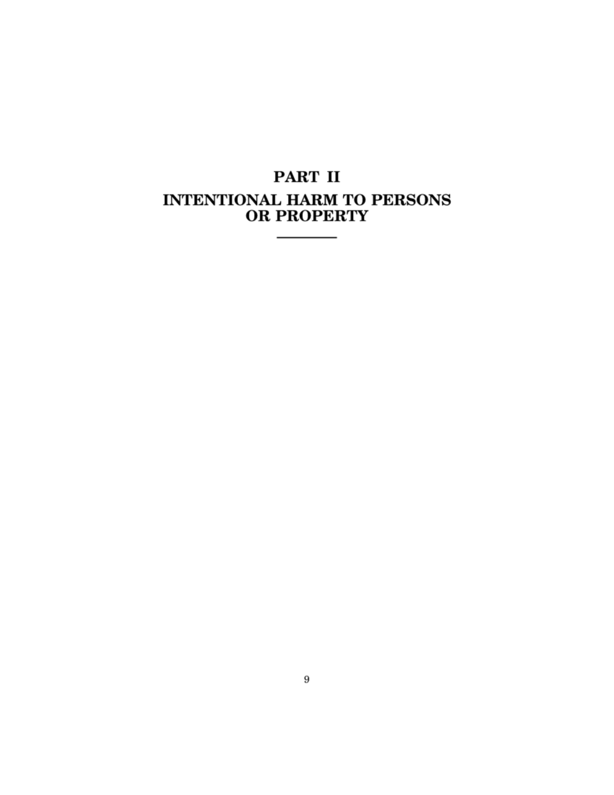 Concise Restatement Chapter 2 - PART II INTENTIONAL HARM TO PERSONS OR ...
