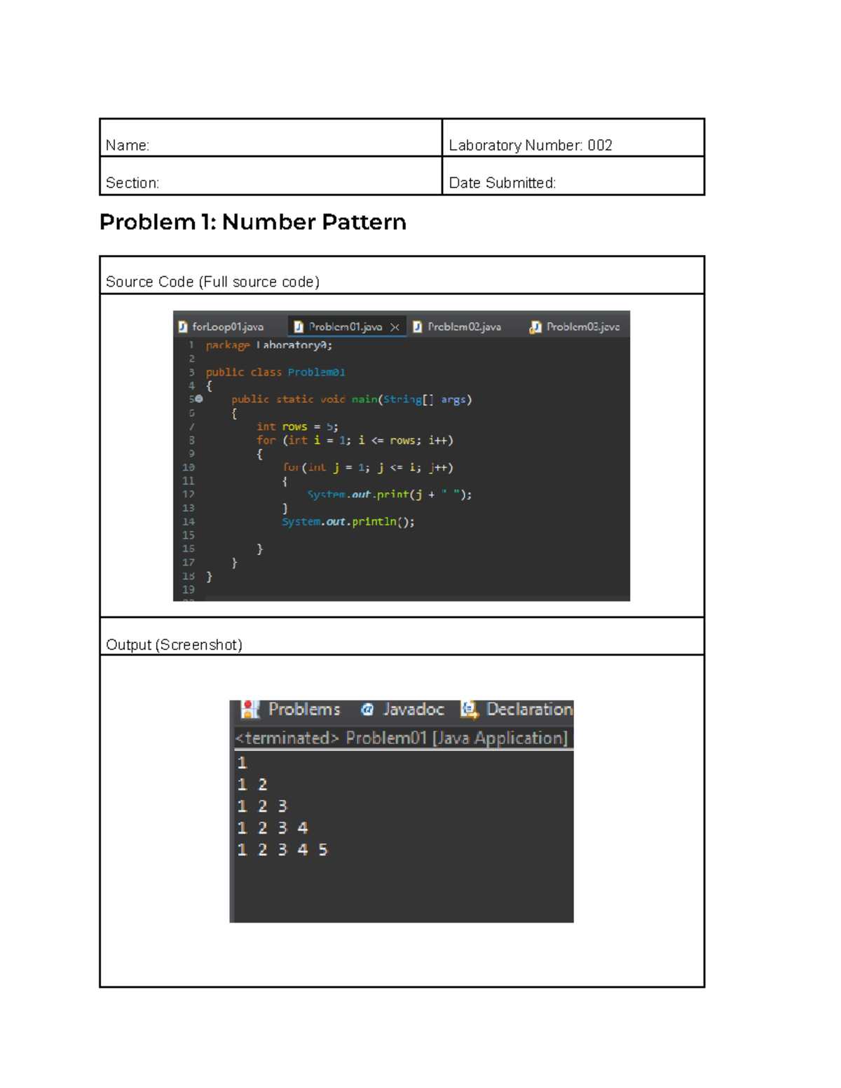 Dsa Laboratory 002 Num Pattern Reverse Num Bs Information System Problem 1 Number Pattern