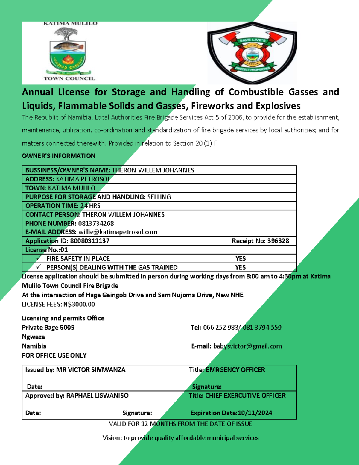 Explosives License 2 2023Explosives License namibia - Annual License ...