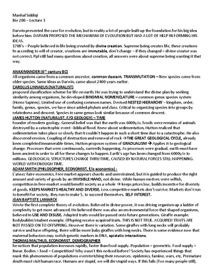 BIO 200 Lecture 19 Notes - BIO 200 LECTURE 19 NOTES Who are the animals ...