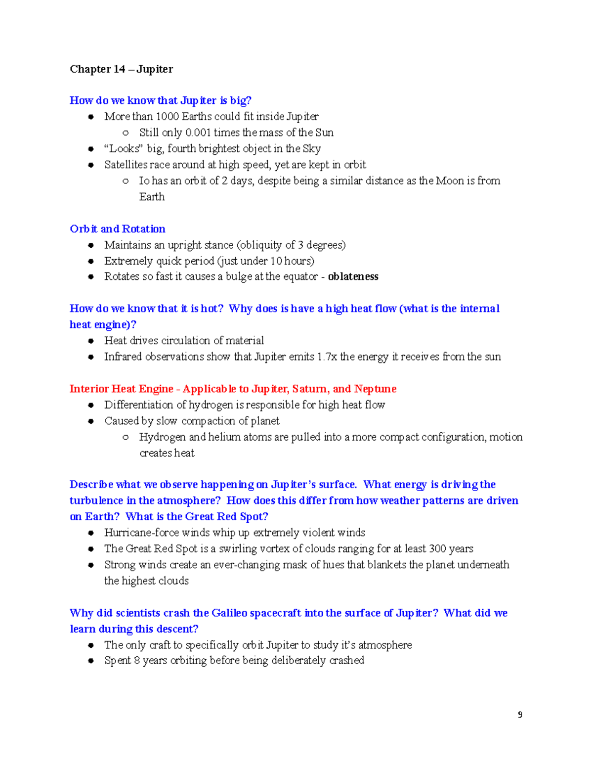 Chapter 14 Jupiter notes and practice q's - Chapter 14 – Jupiter How do ...