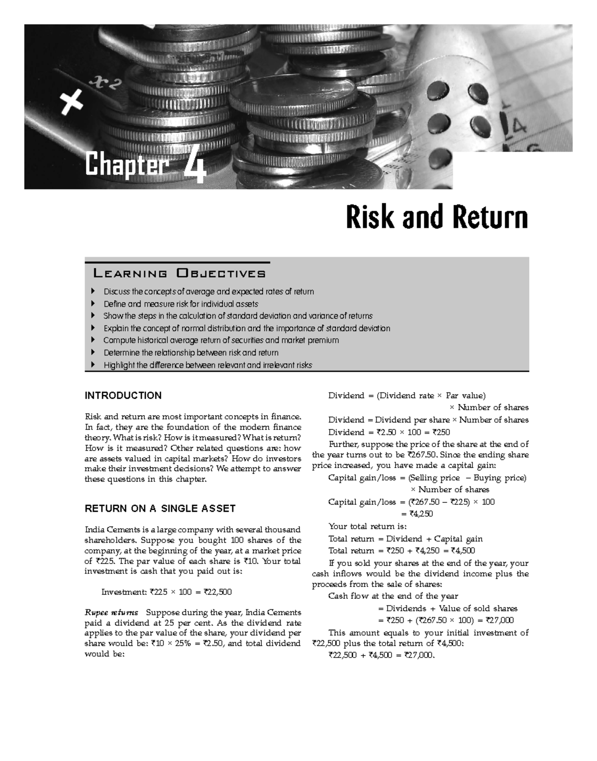 Risk and return portfolio theory - ####### INTRODUCTION Risk and return are most important ...