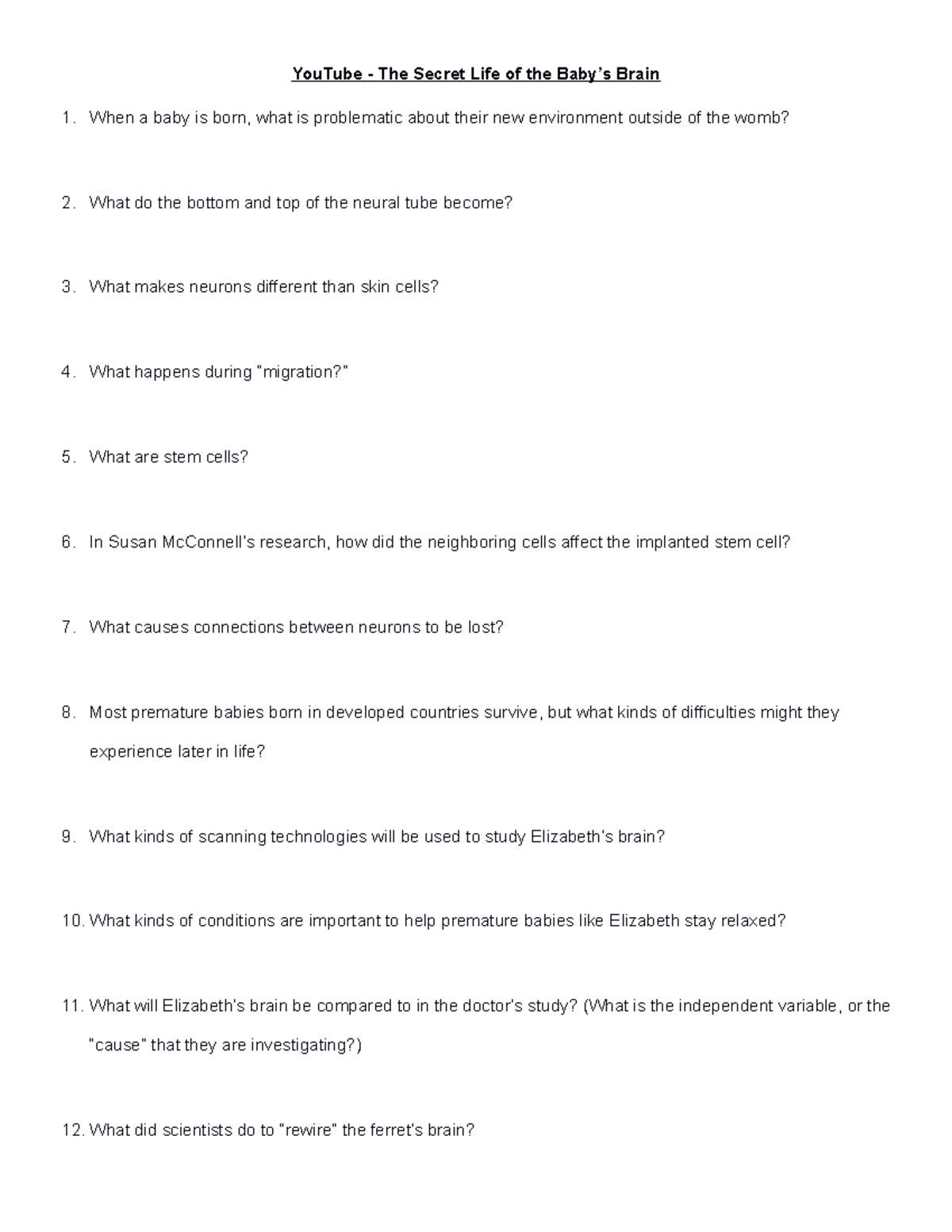 You Tube The Secret Lifeofthe Babys Brain-1 - YouTube - The Secret Life ...