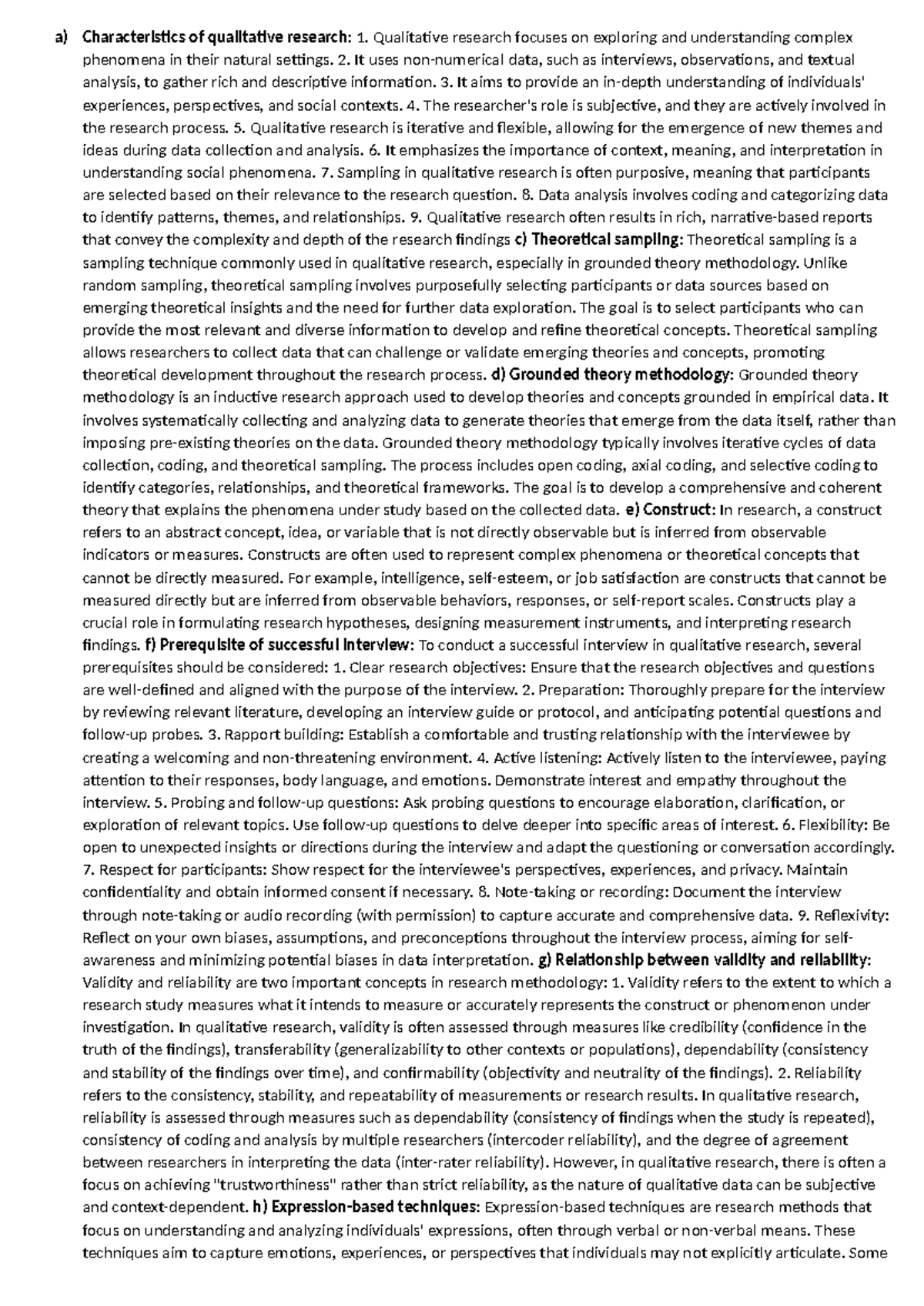 2m qualitative research new - a) Characteristics of qualitative ...