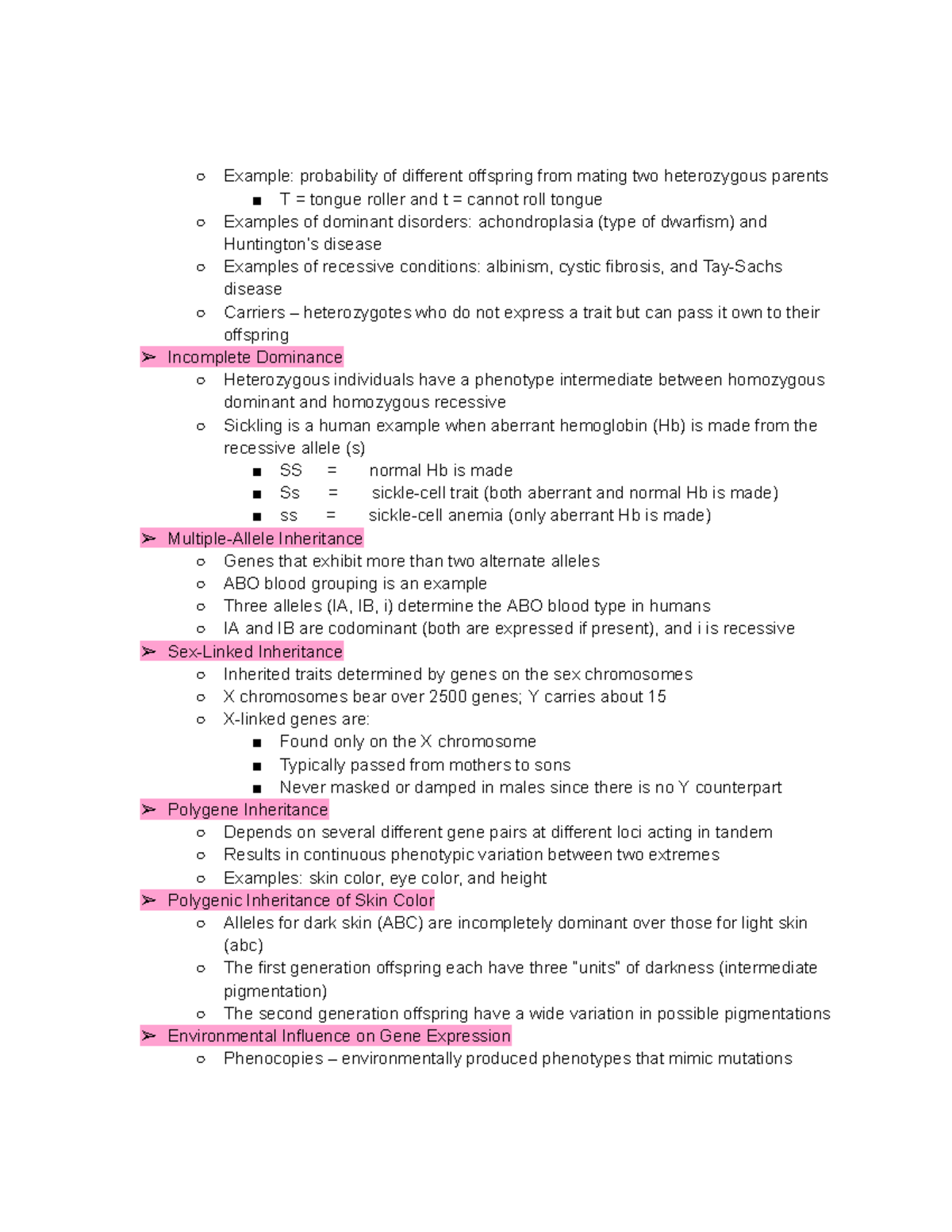 Human Anatomy - Heredity - Example: probability of different offspring ...
