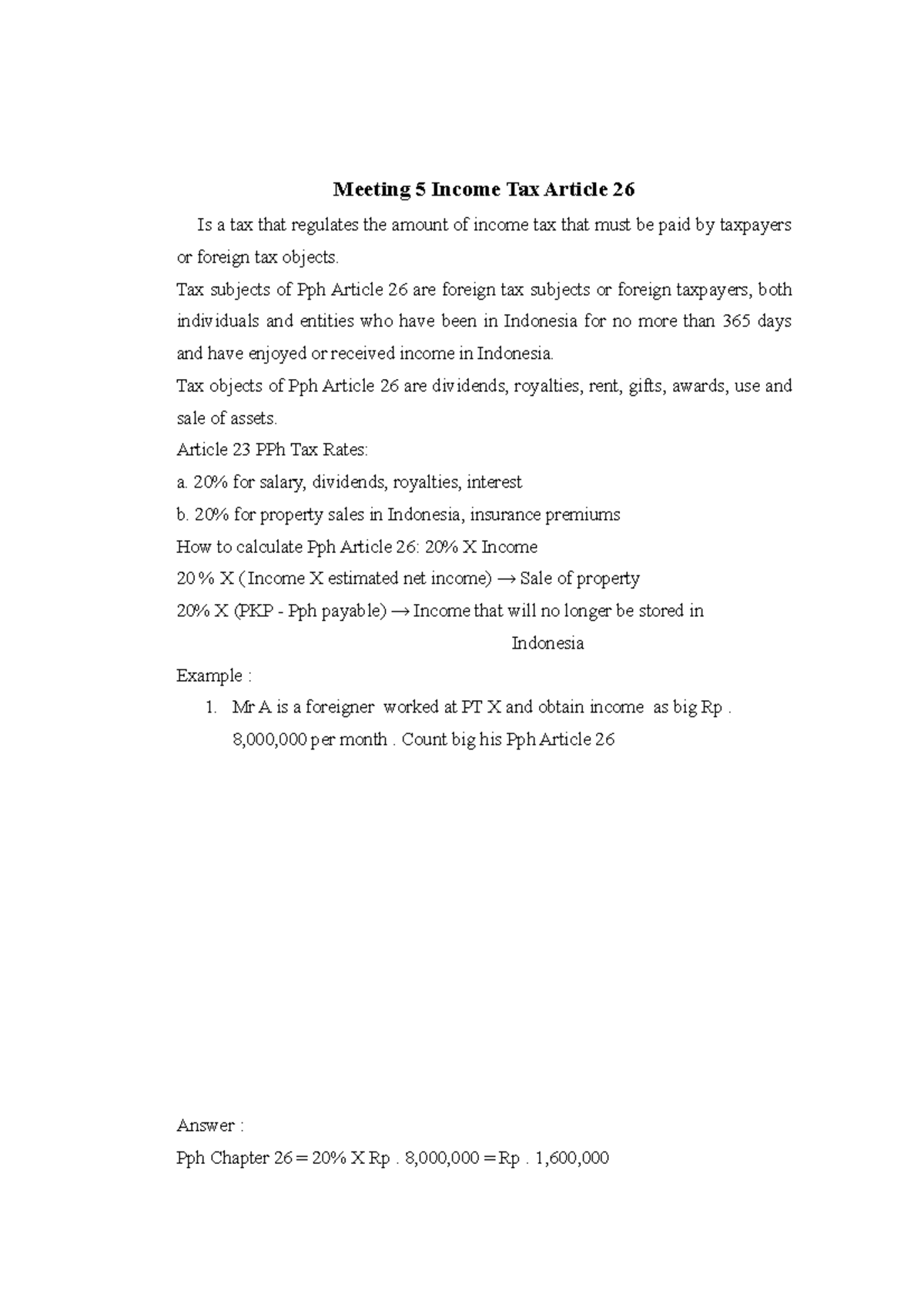 Meeting 5 Income Tax Article 26 - Meeting 5 Income Tax Article 26 Is a ...