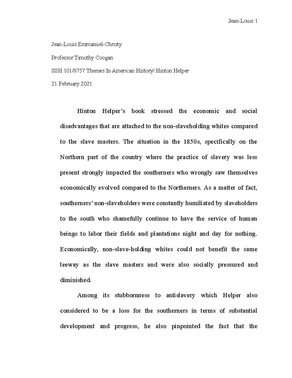 Hinton R. Helper - Summary - Jean-Louis 1 Jean-Louis Emmanuel-Christy ...