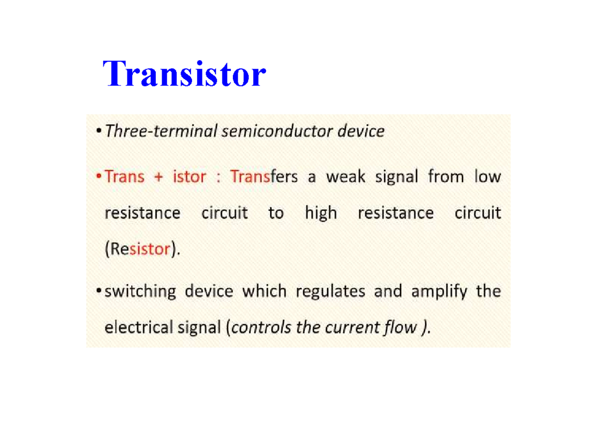 EEE (21EES101T) unit 2 part 3 - Transistor Bipolar Junction Transistor ...