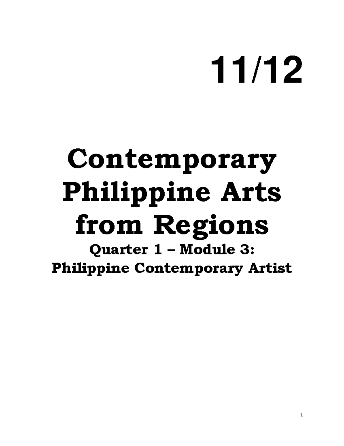 3 Q1 Contemporary - 11/ Contemporary Philippine Arts from Regions ...