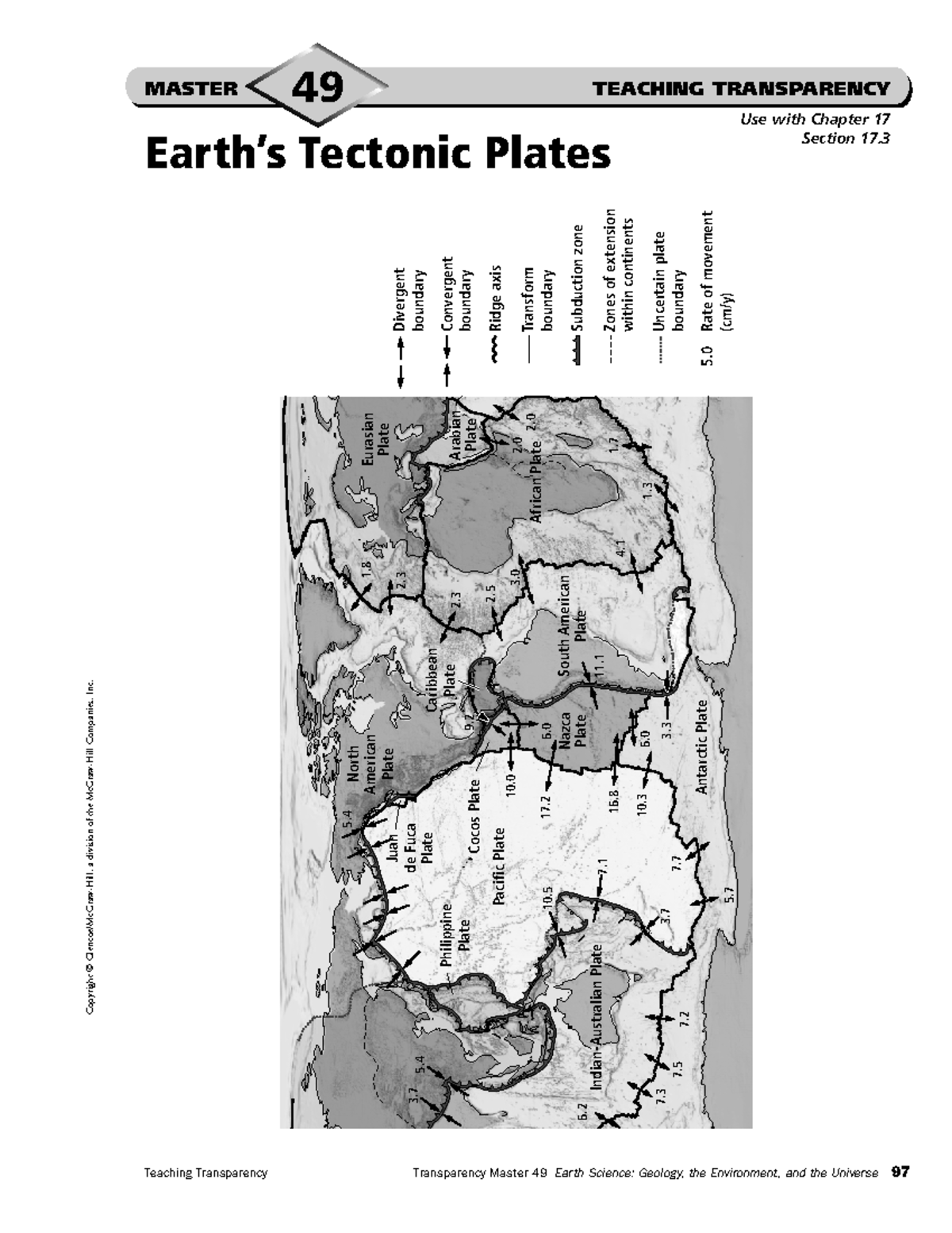 Tectonic plates worksheets - ####### Copyright © Glencoe/McGraw-Hill, a ...