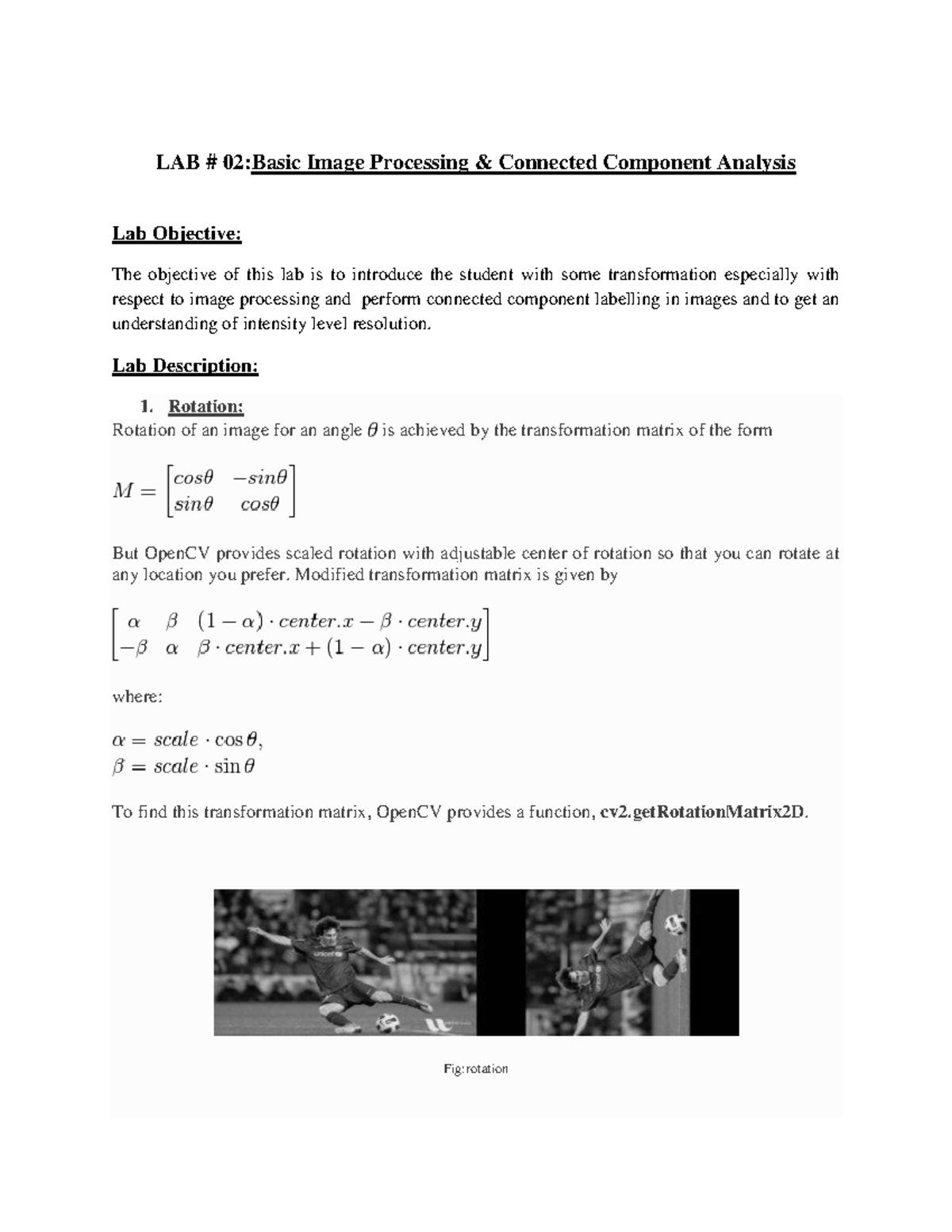 Lab 2 - lab on cca - LAB # 02:Basic Image Processing & Connected ...