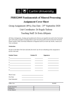 Final exam 201 - practice pap practice past papers - CHEN2001 - Curtin ...