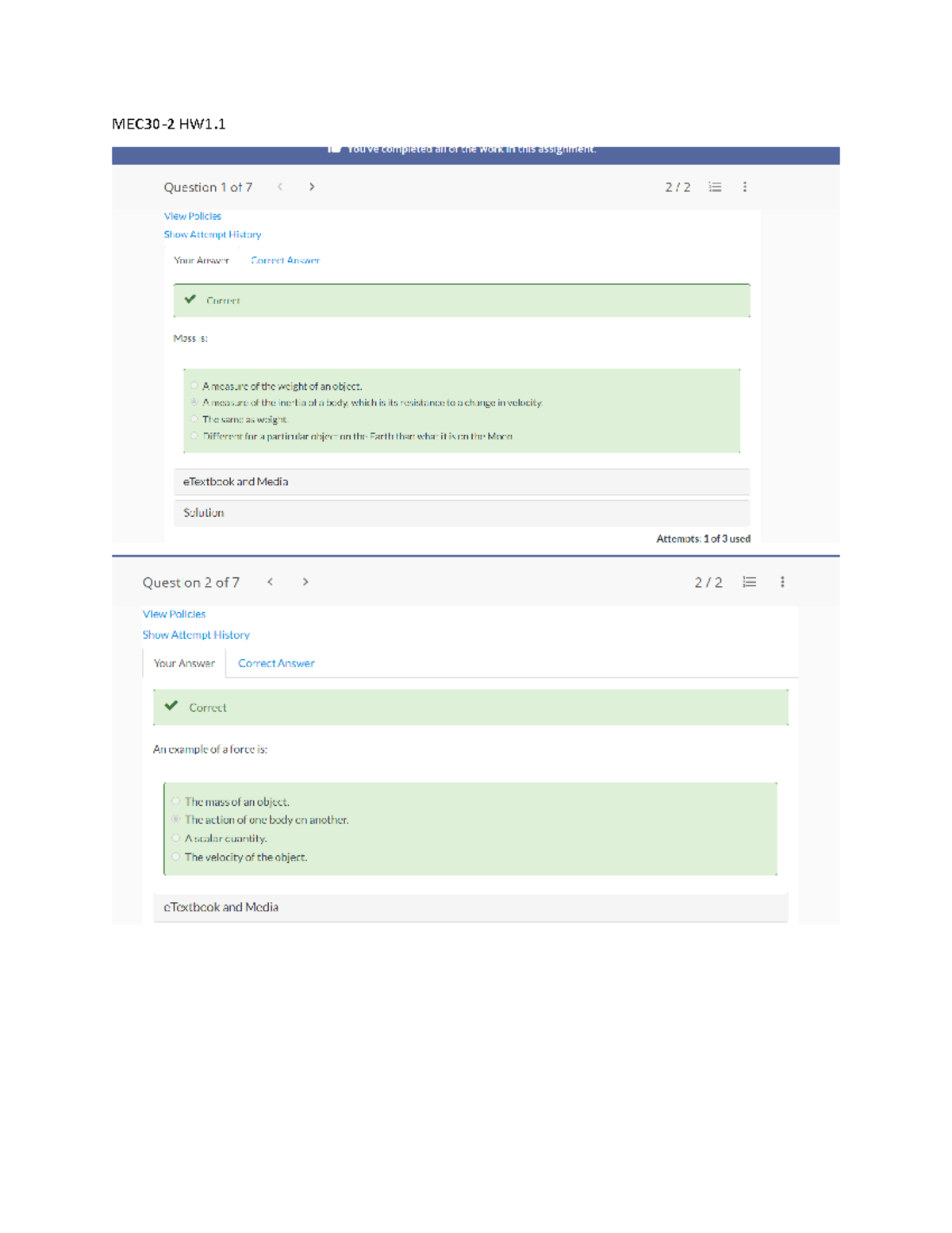 MEC30-2-HW1 - STATICS HOMEWORK - Statistics - MEC30-2 HW1. - Studocu