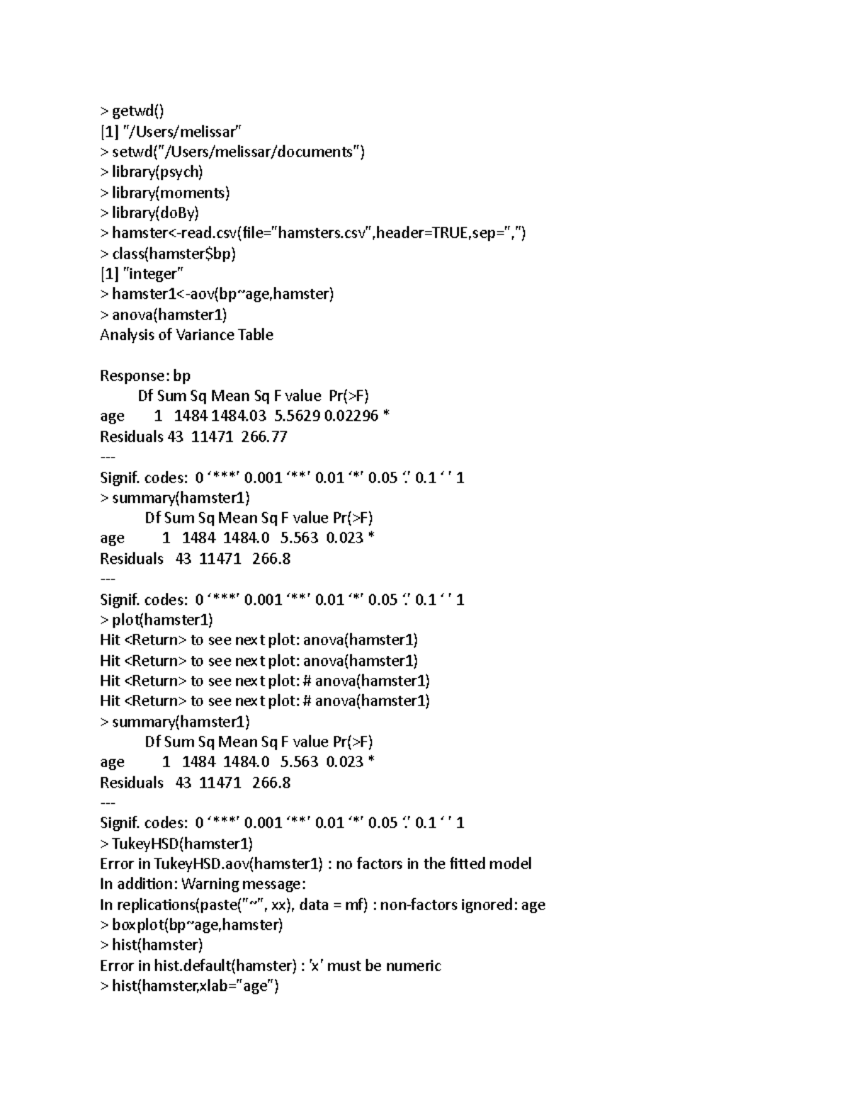 R lab exam #3 consule - answers - getwd() [1] "/Users/melissar" - Studocu