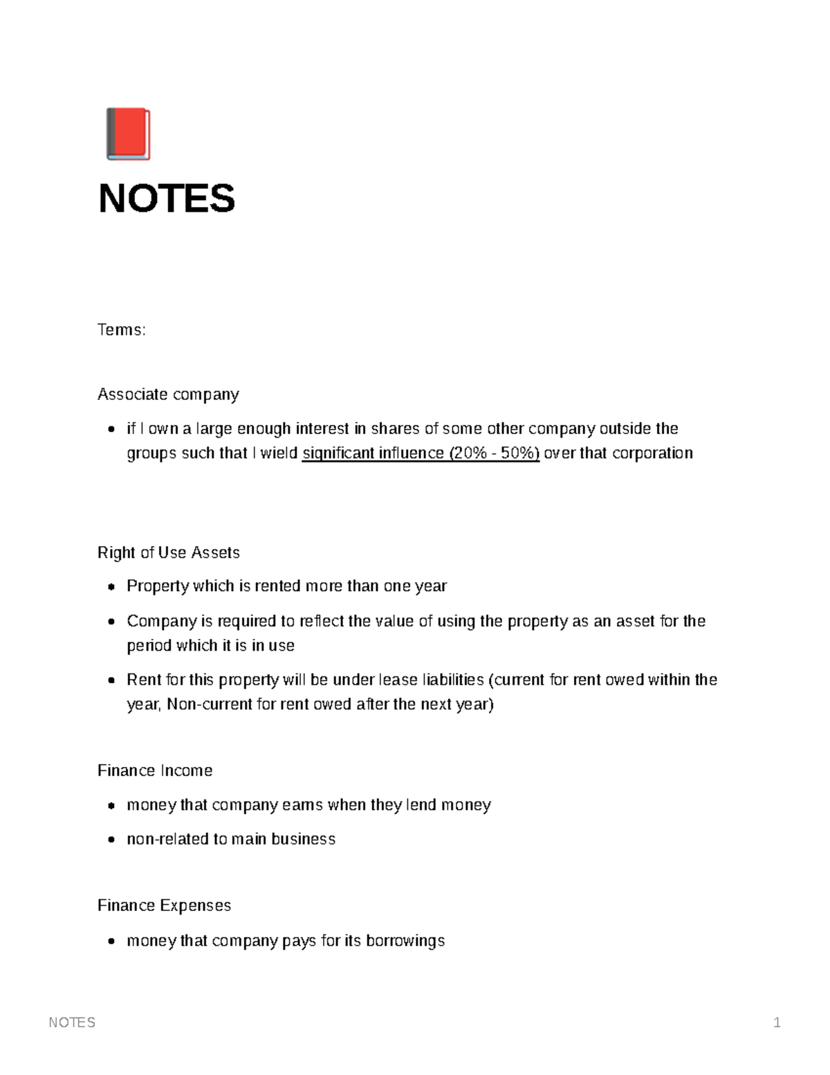 ACC Notion Notes - 127(6 127( 7HUPV $VVRFLDWH FRPSDQ\ - Studocu