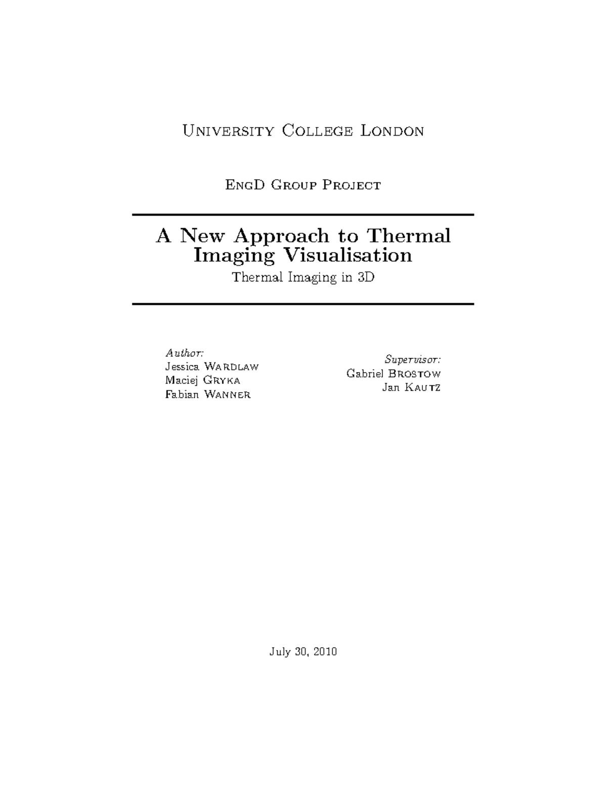 Eng D Thermal Imaging - University College London EngD Group Project A ...