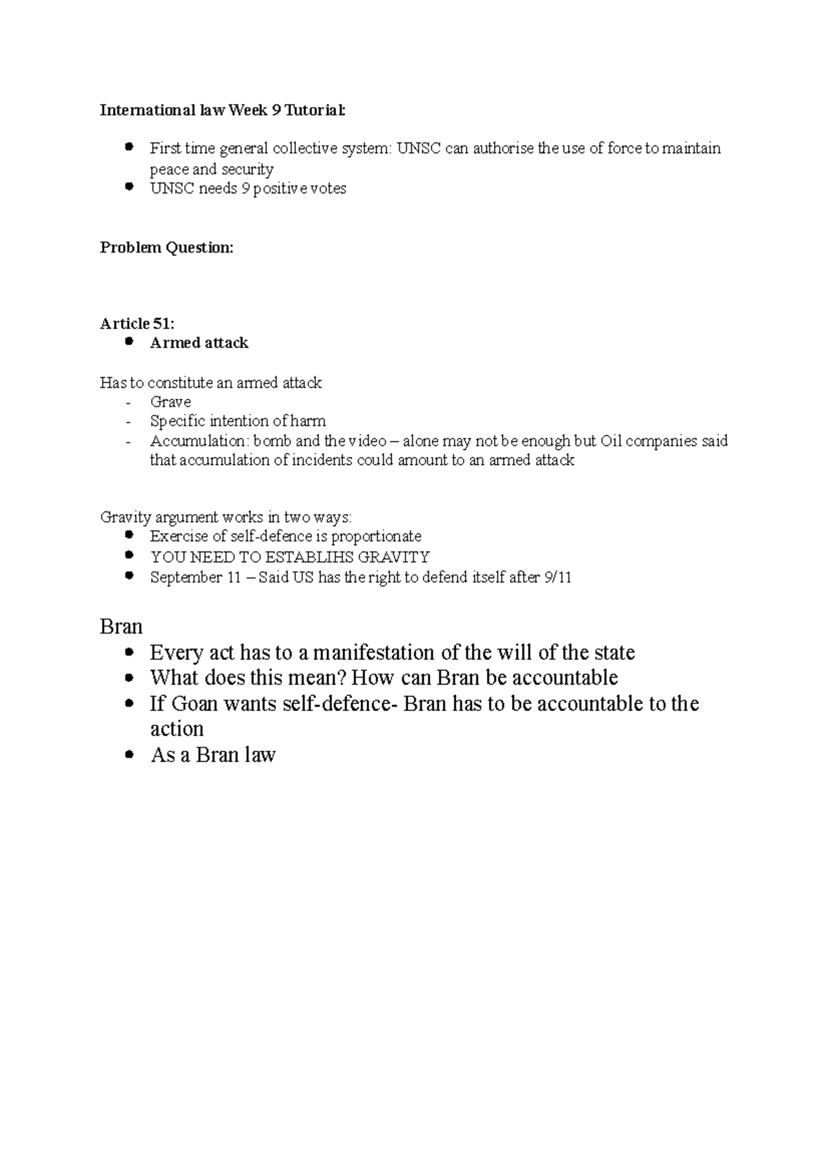 International law Week 9 Tutorial - International law Week 9 Tutorial ...