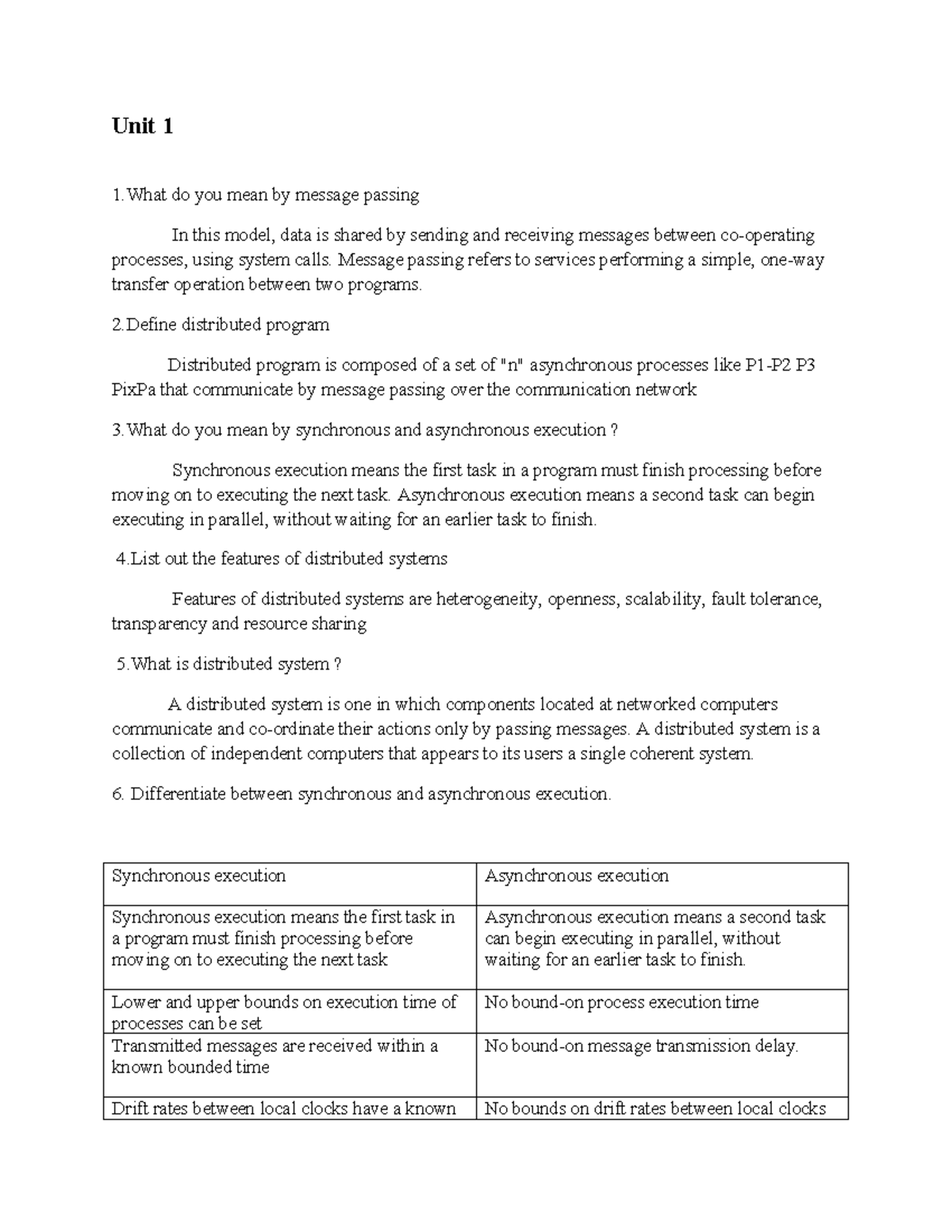 Unit 1 Notes Unit 1 1 Do You Mean By Message Passing In This Model Data Is Shared By