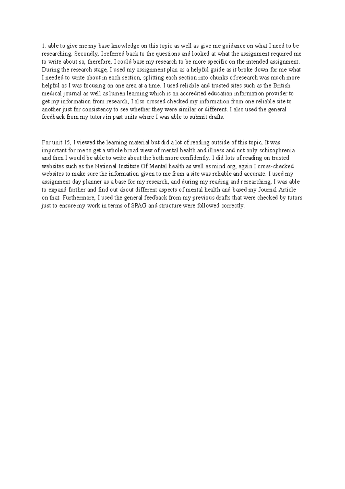 Unit 19 - Study Skills Portfolio Building - able to give me my base ...