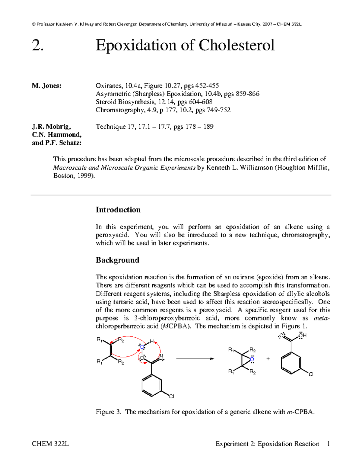 EXP 2 epoxidation reaction SP2008 - © Professor Kathleen V. Kilway and ...