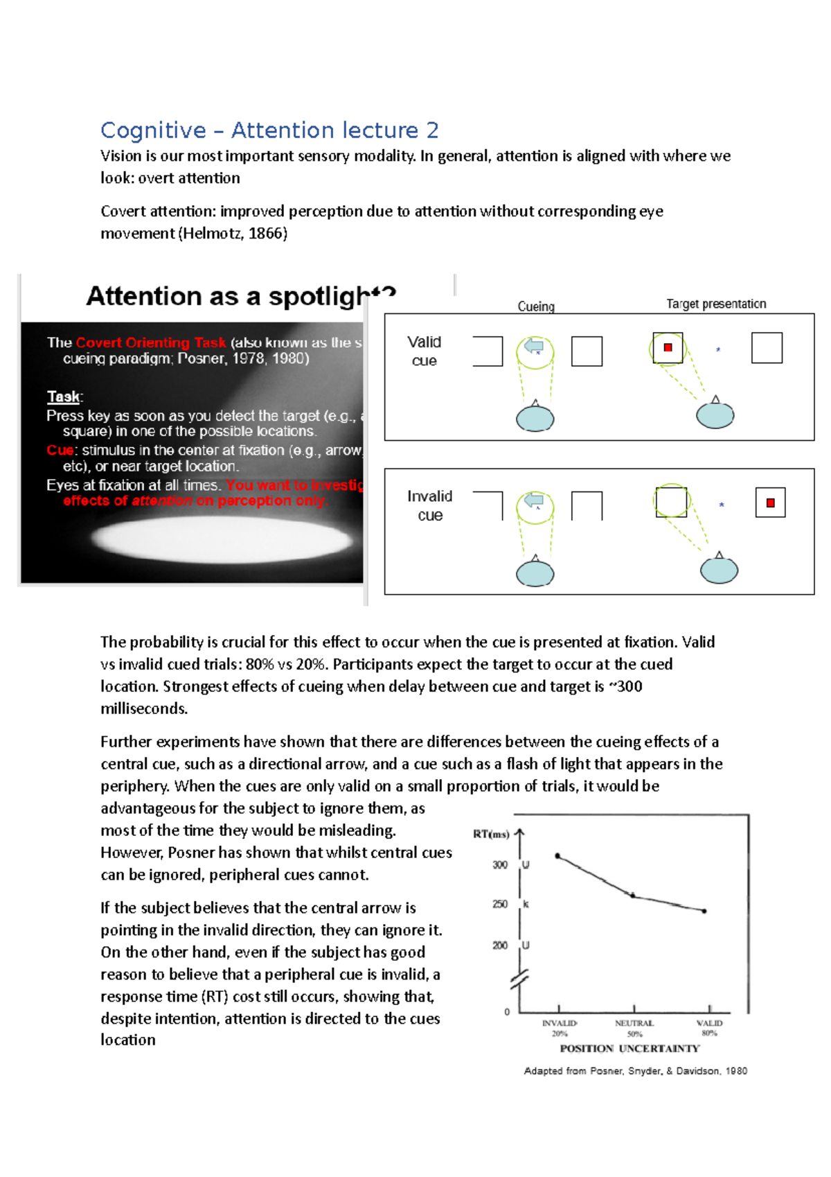 Attention lecture 2 - In general, attention is aligned with where we ...