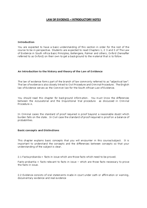 1. Unconstitutionally Obtained Evidence - LAW OF EVIDENCE LCEV 402 ...