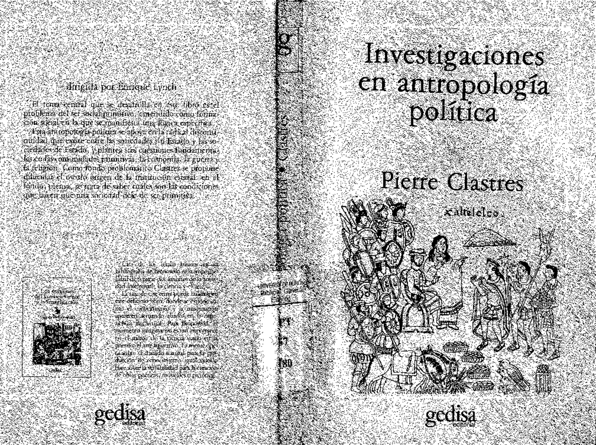 Pierre Clastres. Investigaciones en antropologia politica ...