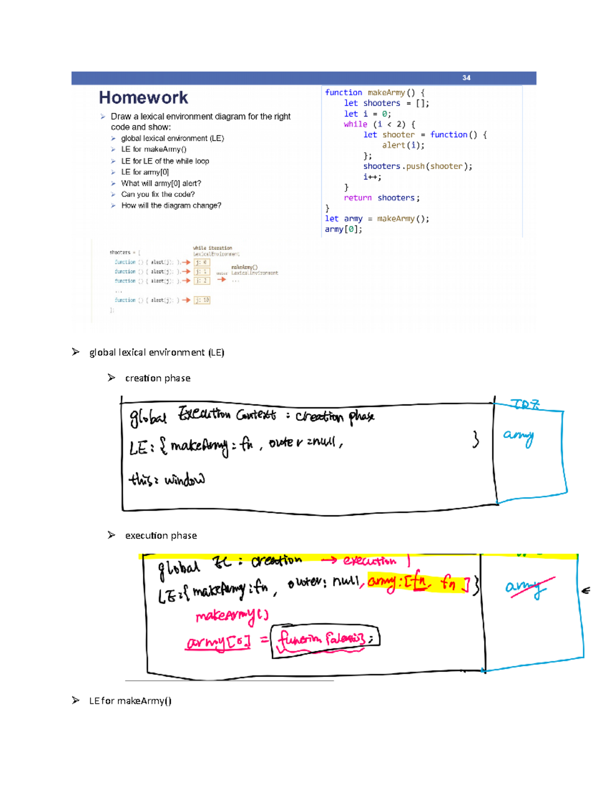 Lab6-EC Closure solns - global lexical environment (LE) creation phase ...