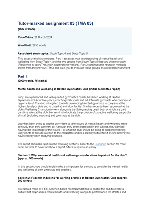 Essay e235 from the OU - TMA 03 Task 1 a. Biddle et al. (2015, cited in ...