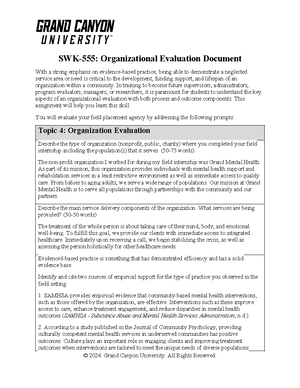 UNV 510- Topic 4 SW Dispo - UNV-510 Topic 4: Social Work Disposition ...