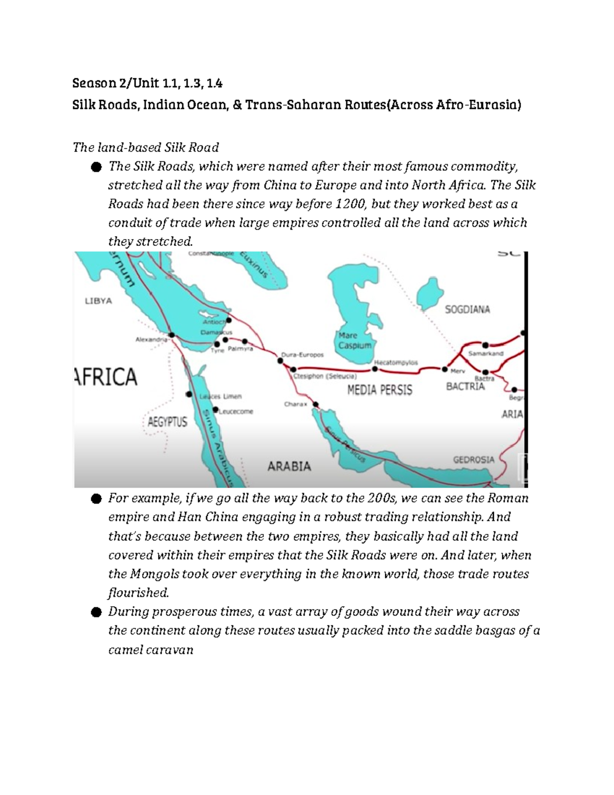 Silk Roads and Indian Ocean Trade Routes - Studocu