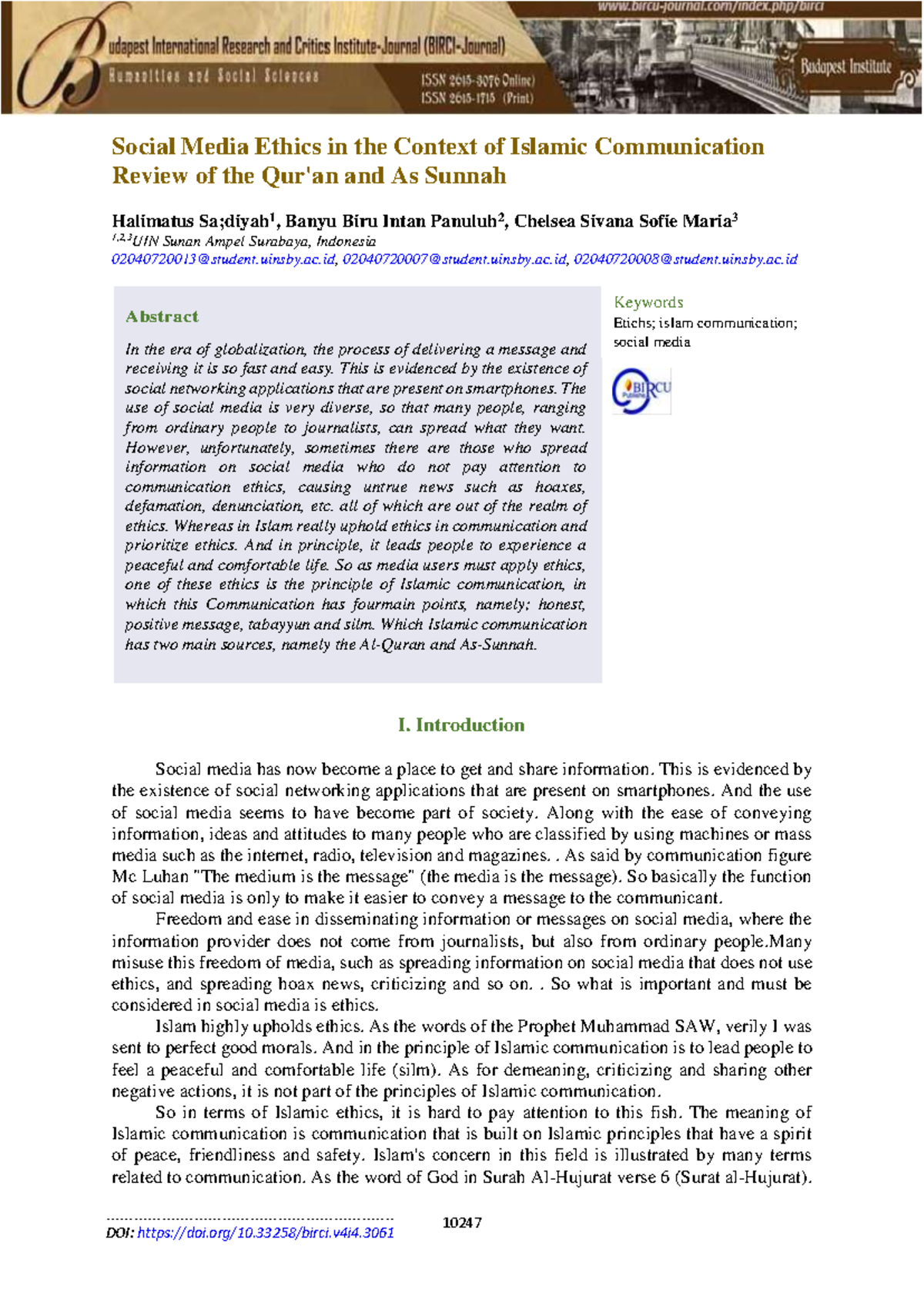 Social Media Ethics in the Context of Islamic Communication (2) - - Studocu