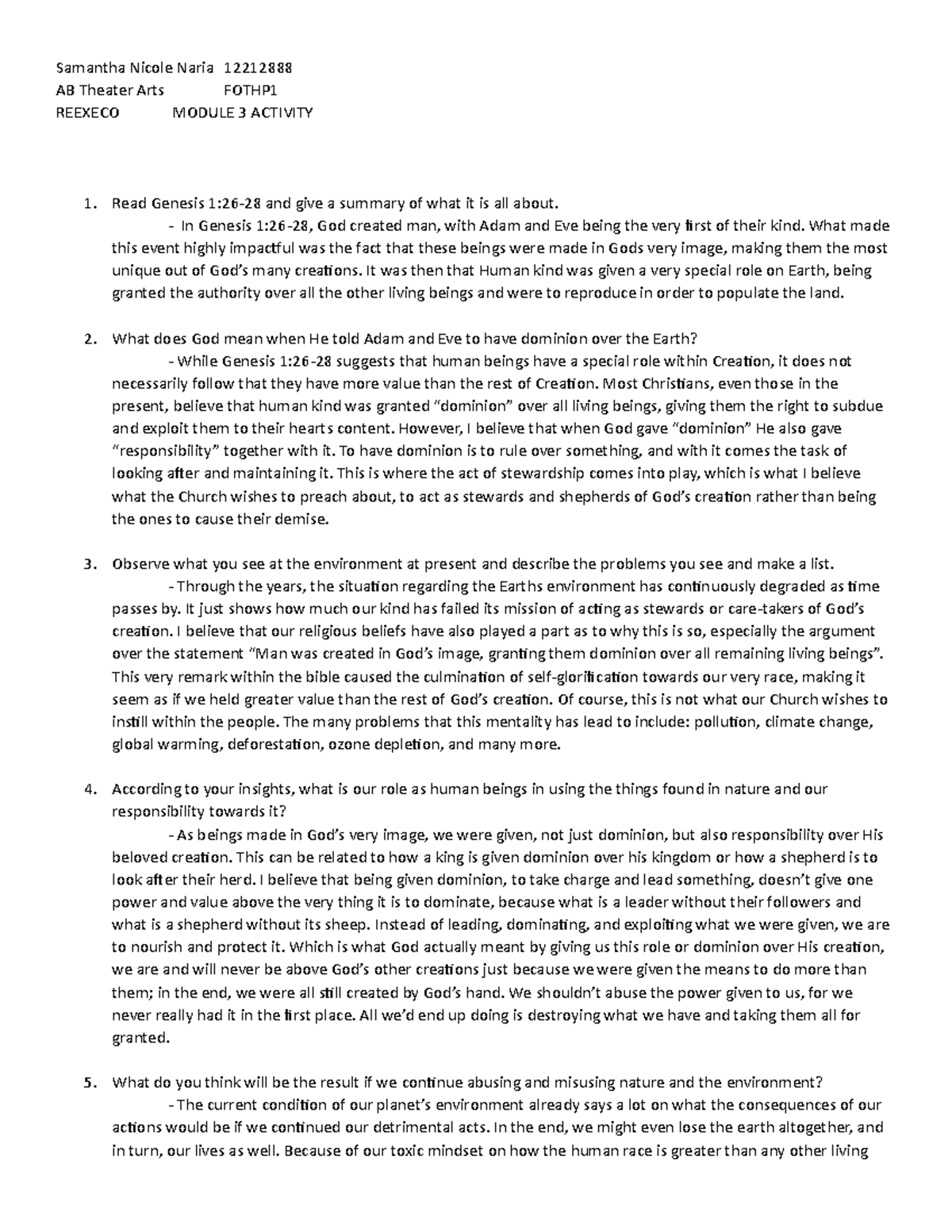 Samantha Nicole Naria Reexecomodule 3 Activity - Samantha Nicole Naria ...