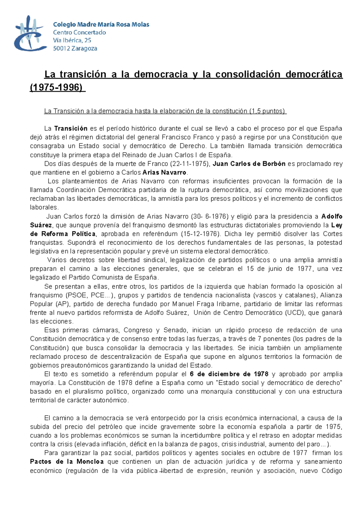 Transición democrática. 2021 - La transición a la democracia y la ...