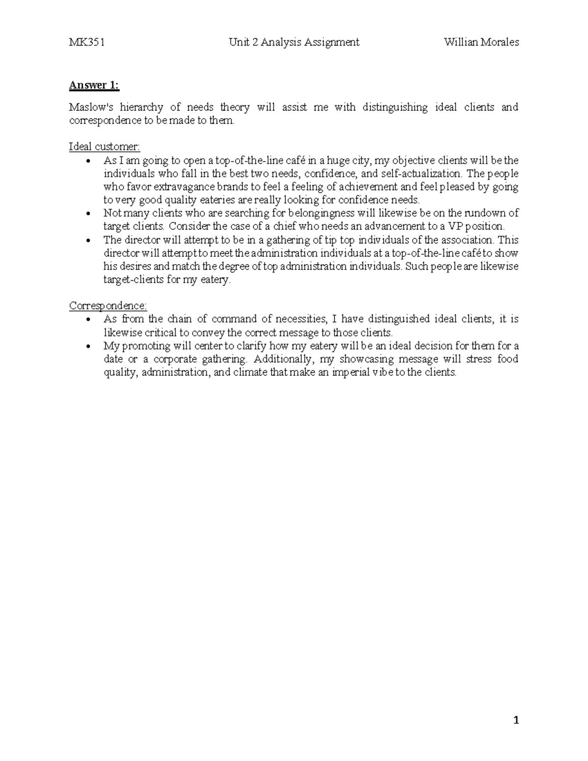 MK351 Unit 2 Analysis Assignment - Studocu