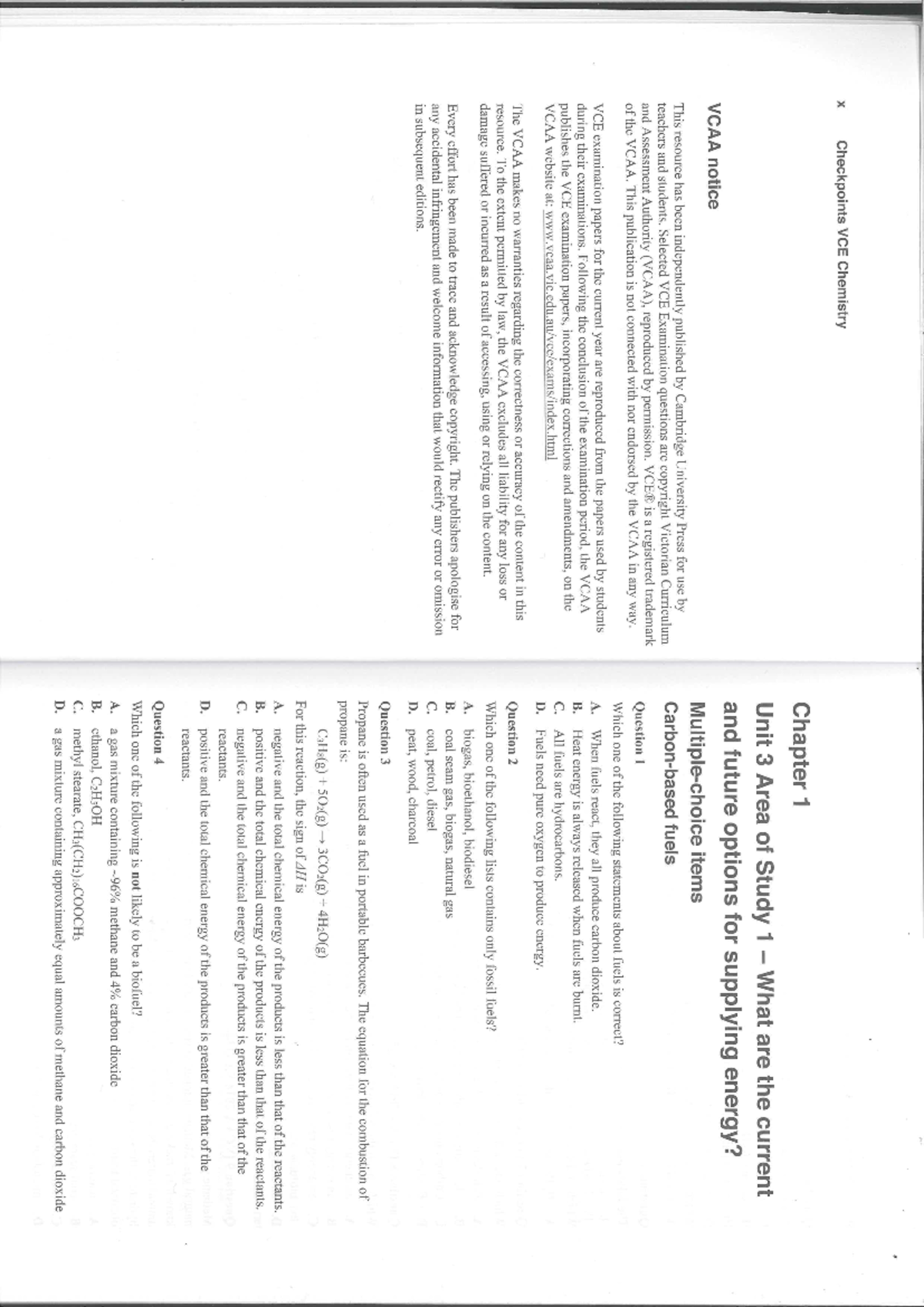 Check Points Qs - x X C h e c k p o i n t s V C E C h e m i s t r y V C ...