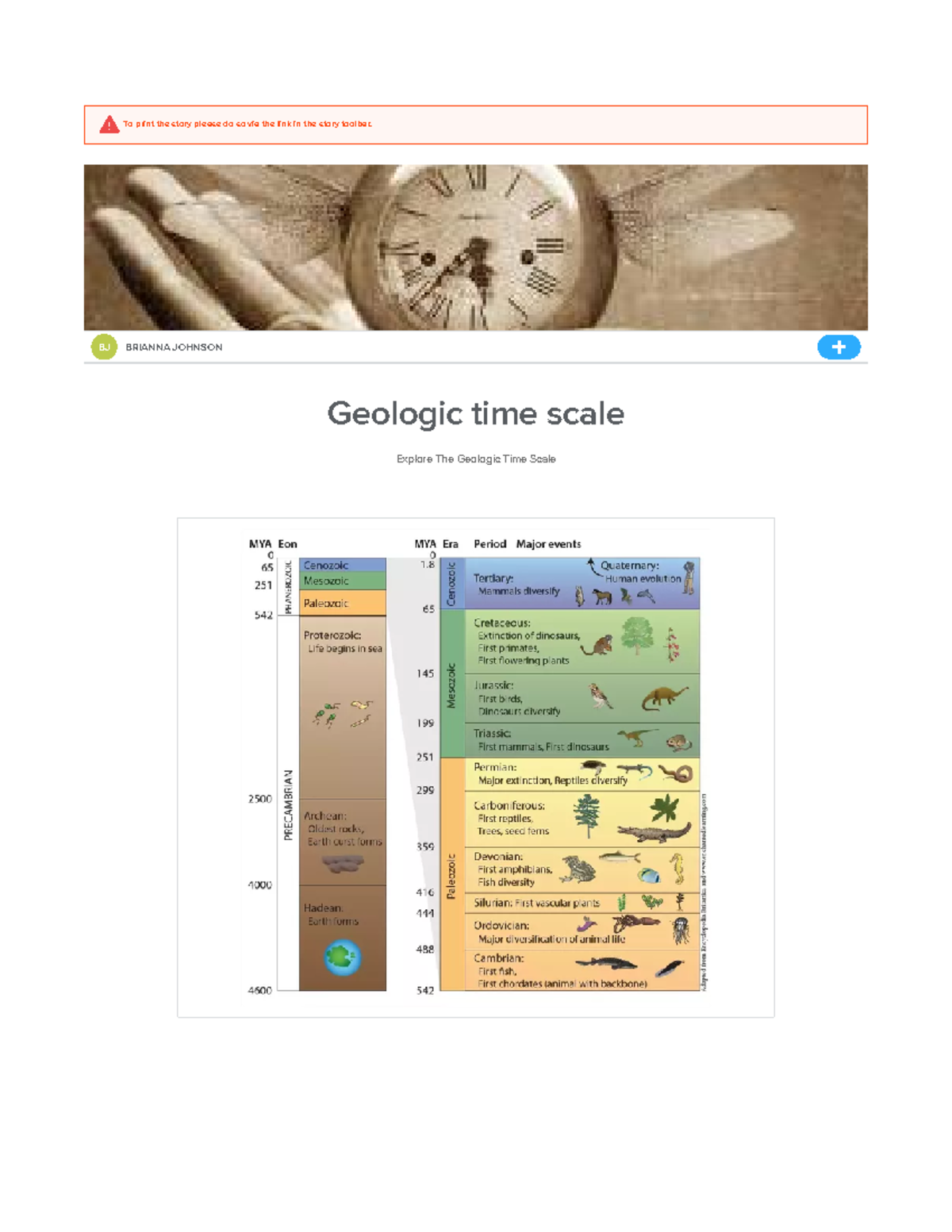 Geologic time scale Sutori - To print the story please do so via the ...