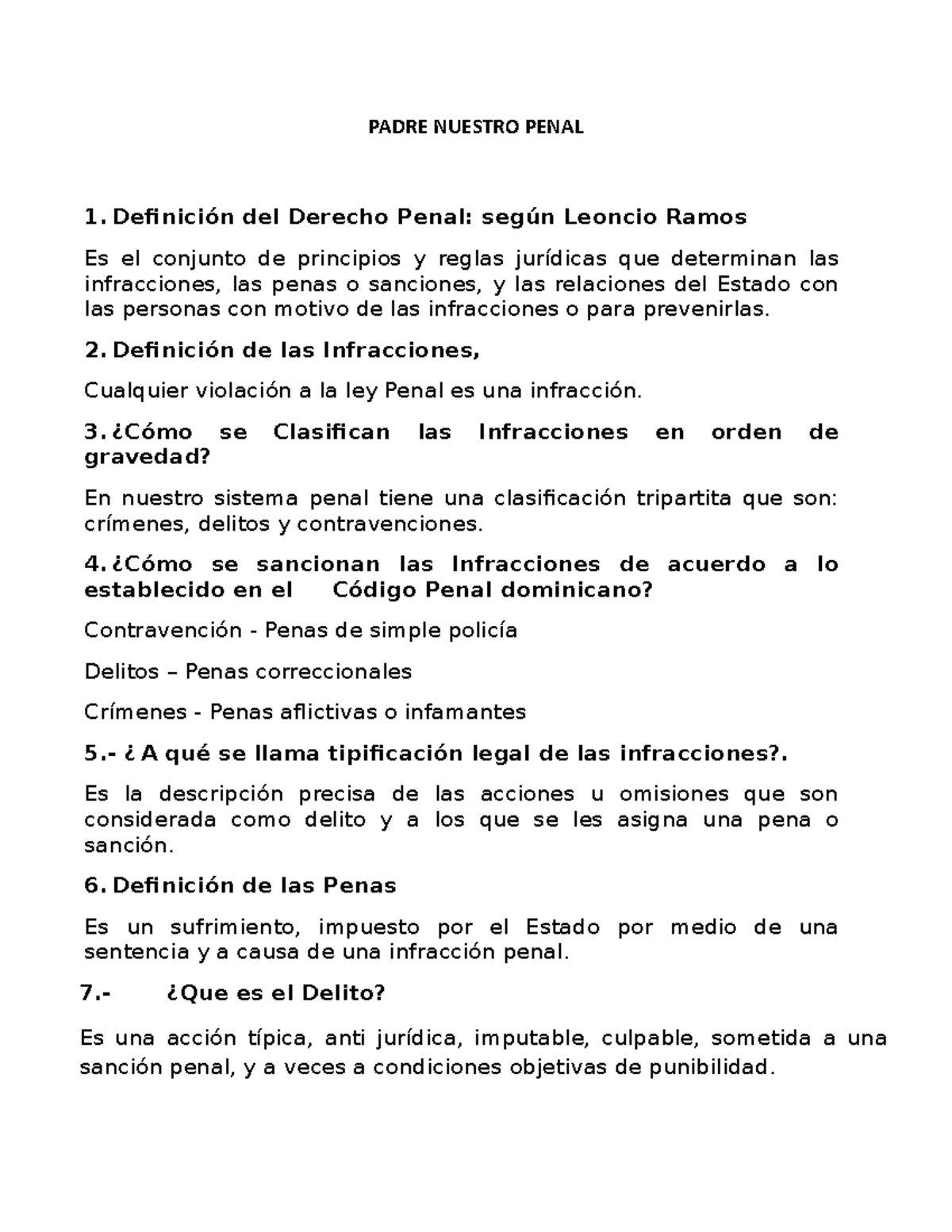 Padre Nuestro - fhhfhf - PADRE NUESTRO PENAL 1. Definición del Derecho ...