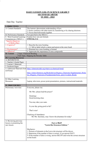 Daily Lesson Log - Entrepreneurship - DLL - Session 1 Session 2 Session 3 Session 4 I ...