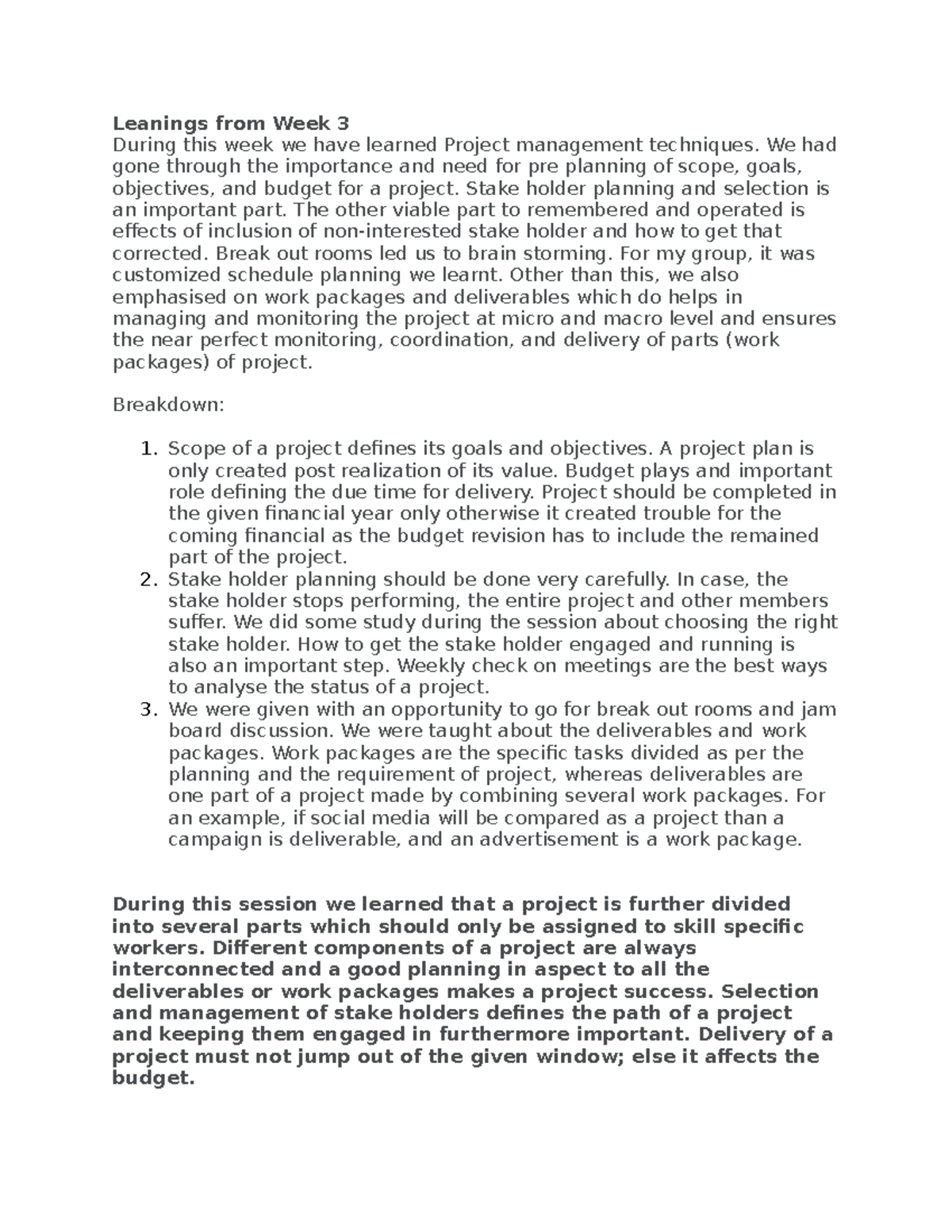 Week 3 - week 3 reflection - HRM8130 - Conestoga College - Studocu