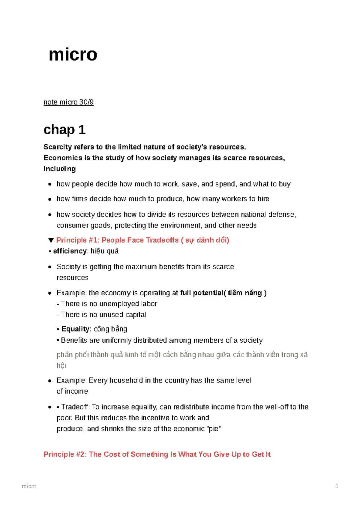 Micro - bdjwudhd - micro note micro 30/ chap 1 Scarcity refers to the ...
