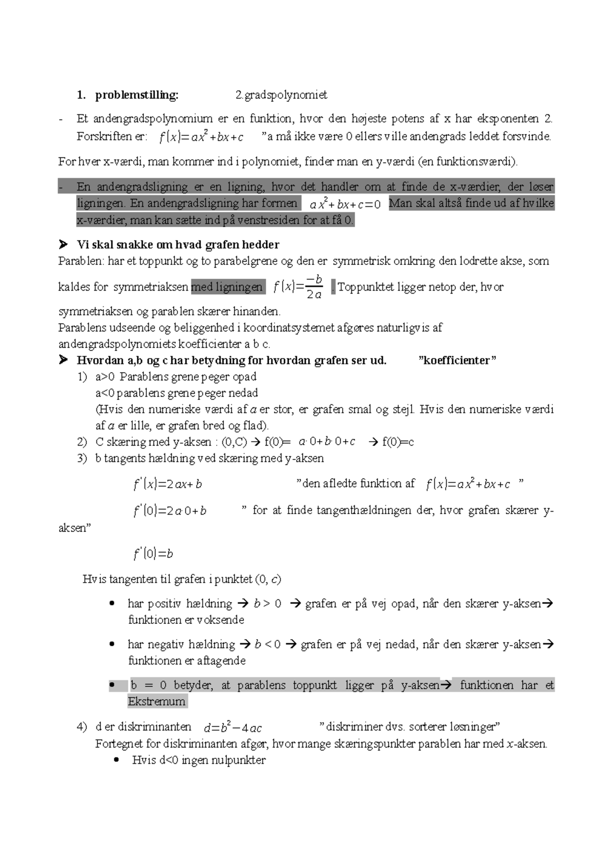 Problemstillinger til evalueringssamtale matematik B - 1 ...