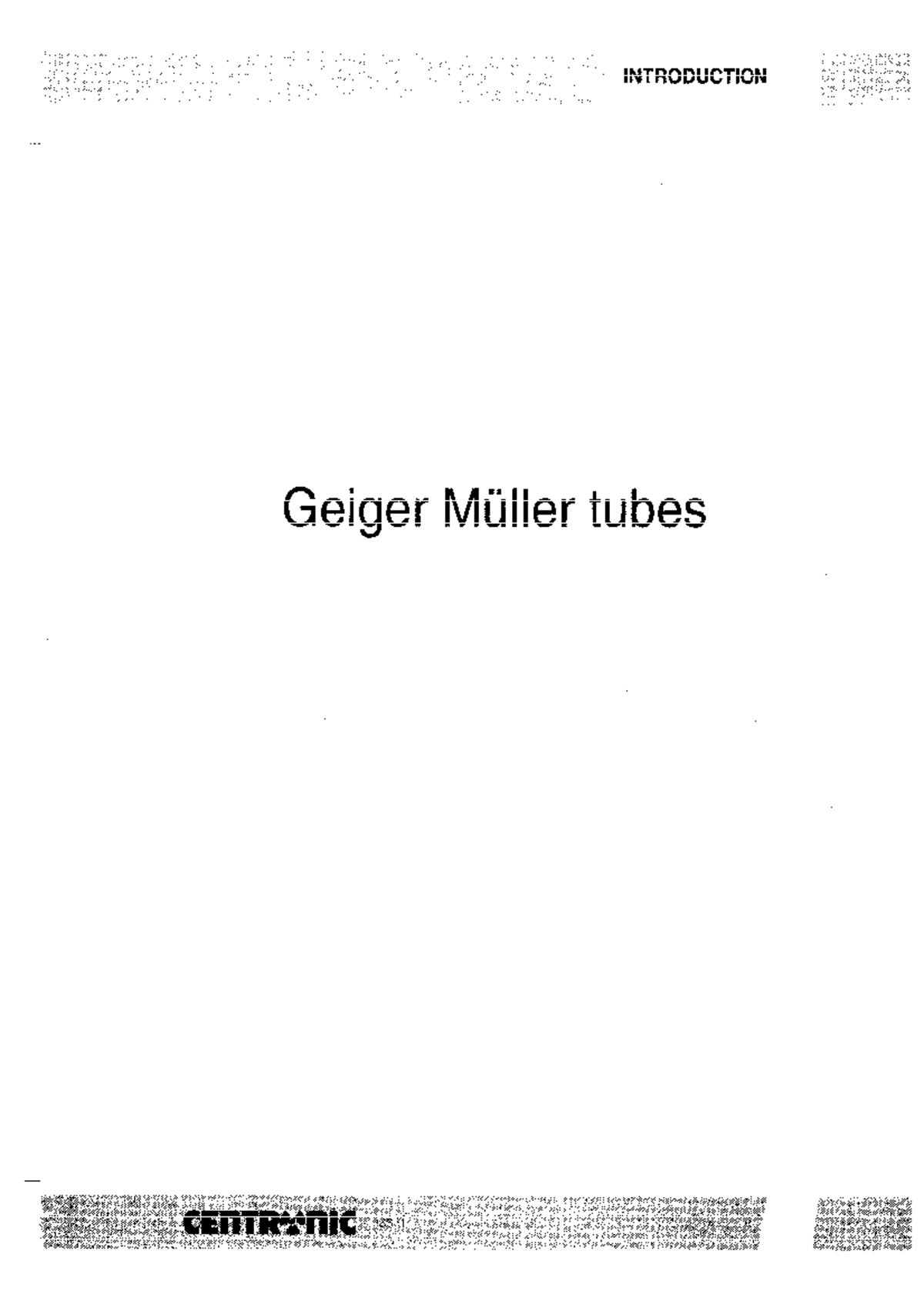 Geiger tube theory - Miss Fridah - Control and Instrumentation - Studocu