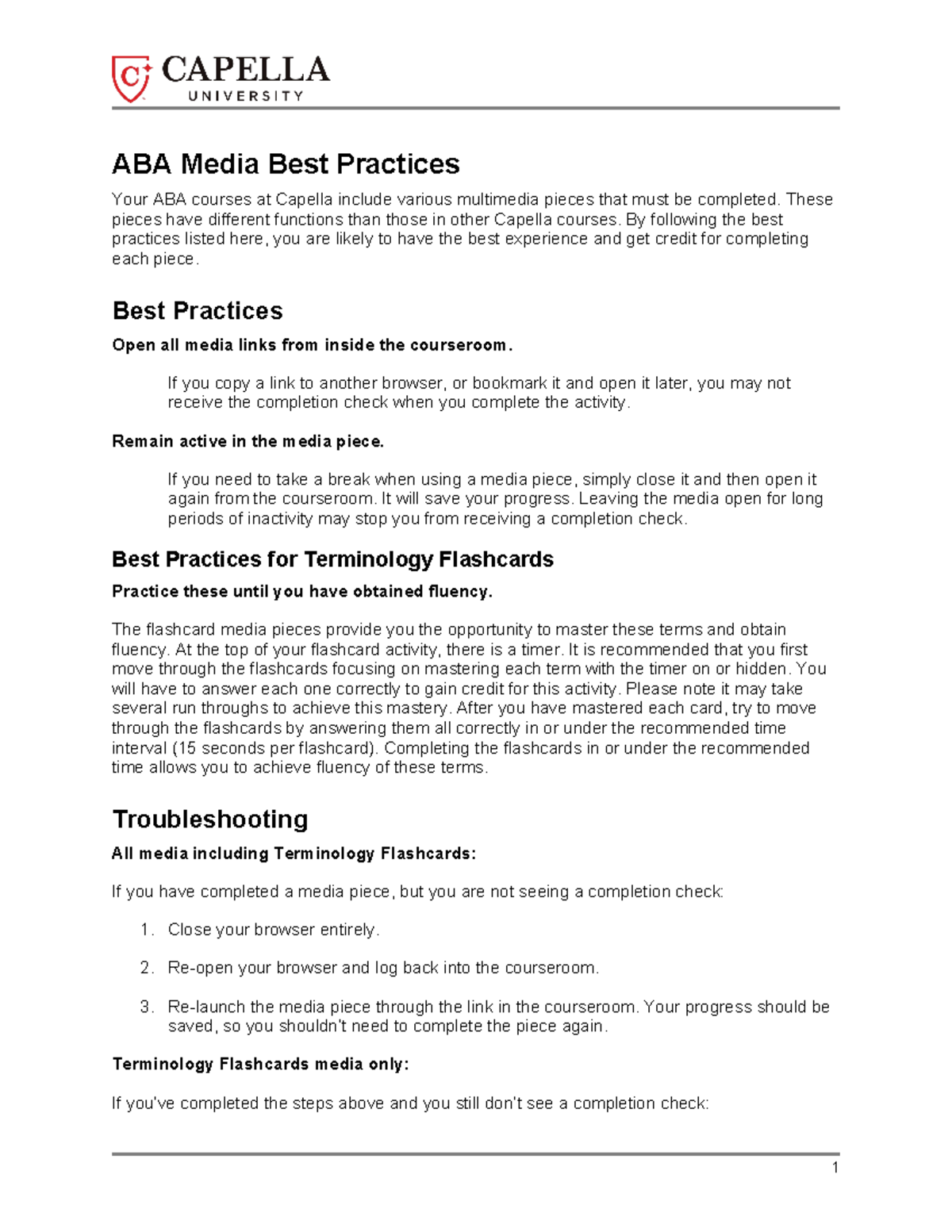 Cf aba media best practices - ABA Media Best Practices Your ABA courses ...