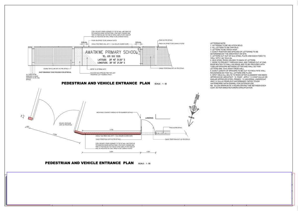 Boundary WALL Detail - EXAMPLE - 1. LETTERING TO BE HELVITICA BOLD NOTE ...
