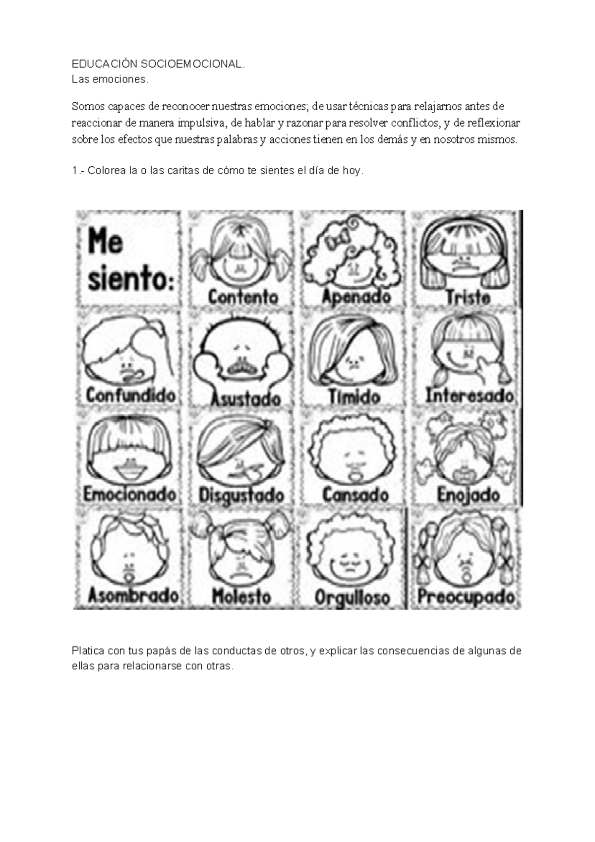 Educación Socioemocional - EDUCACIÓN SOCIOEMOCIONAL. Las emociones ...