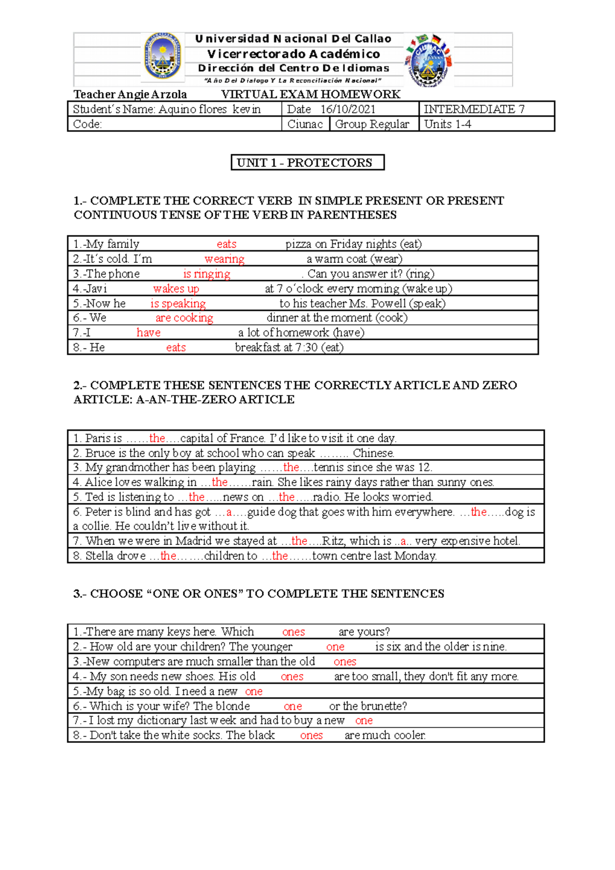 .. Virtual EXAM Homework Intermediate 7 August 2021 (1) - Teacher Angie ...