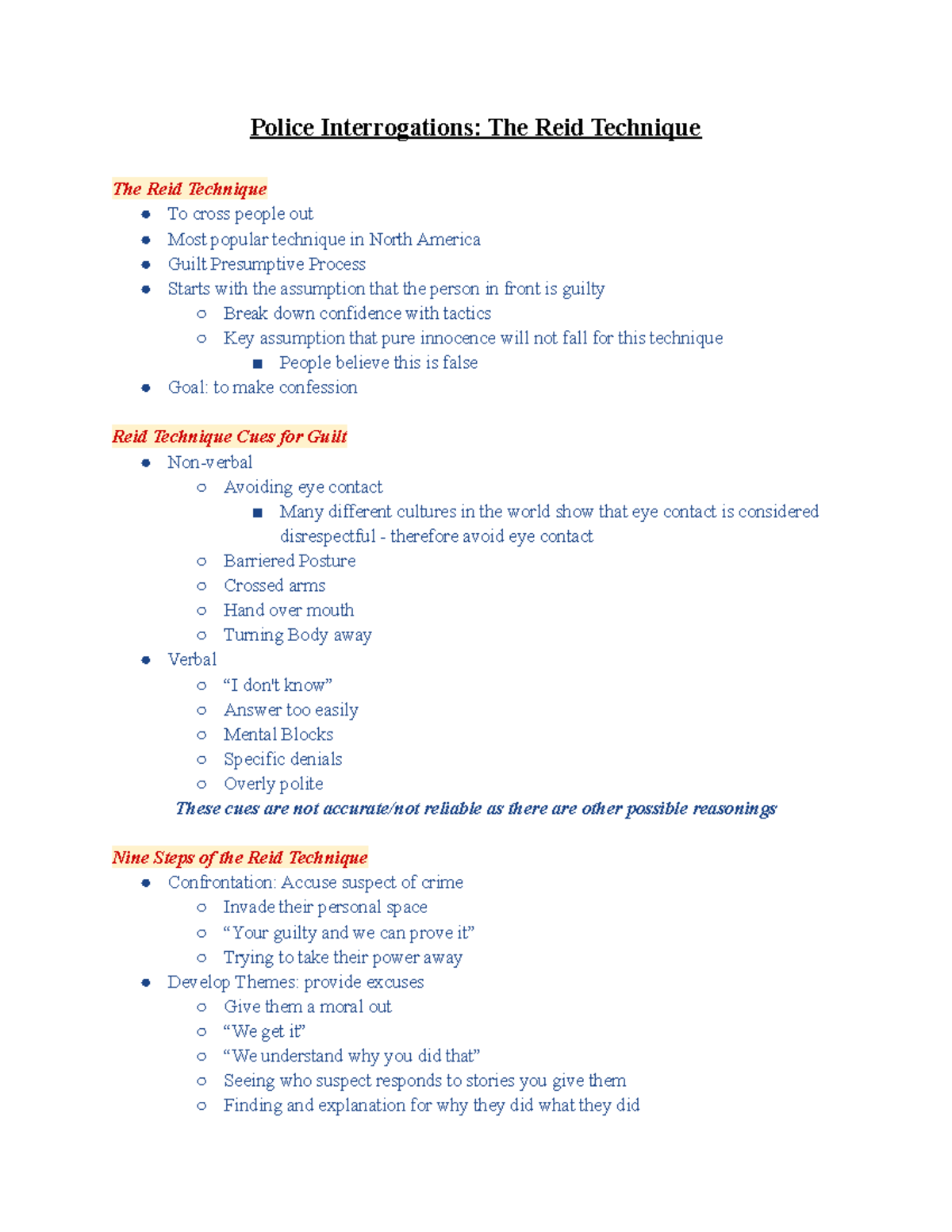 Week 2 Police Interrogations and False Confessions - Police ...